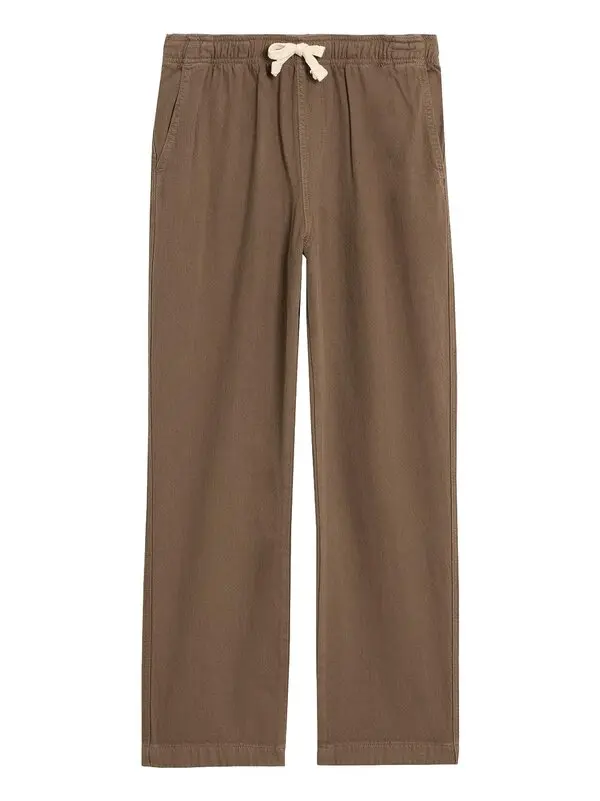 FRAME Cotton Drawstring Pants - Brown