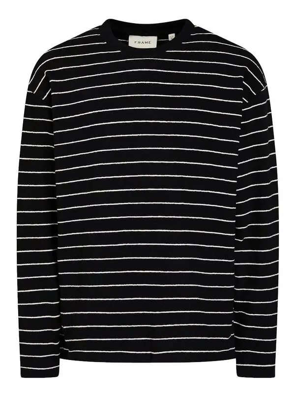 FRAME Striped Cottonjersey Tshirt - Black