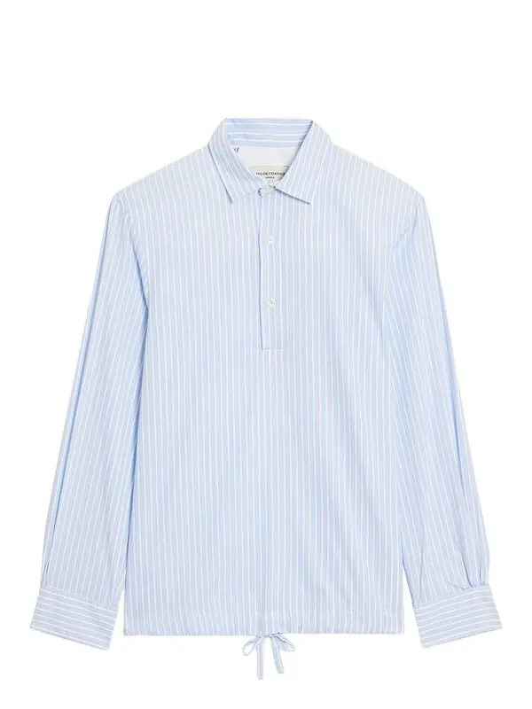 Officine Générale Pedro Striped Cottonpoplin Shirt - Light Blue