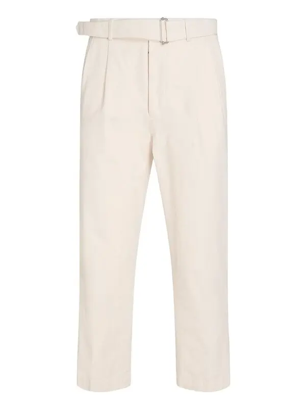 Officine Générale Luigi Pleated Cotton-twill Pants - Ecru