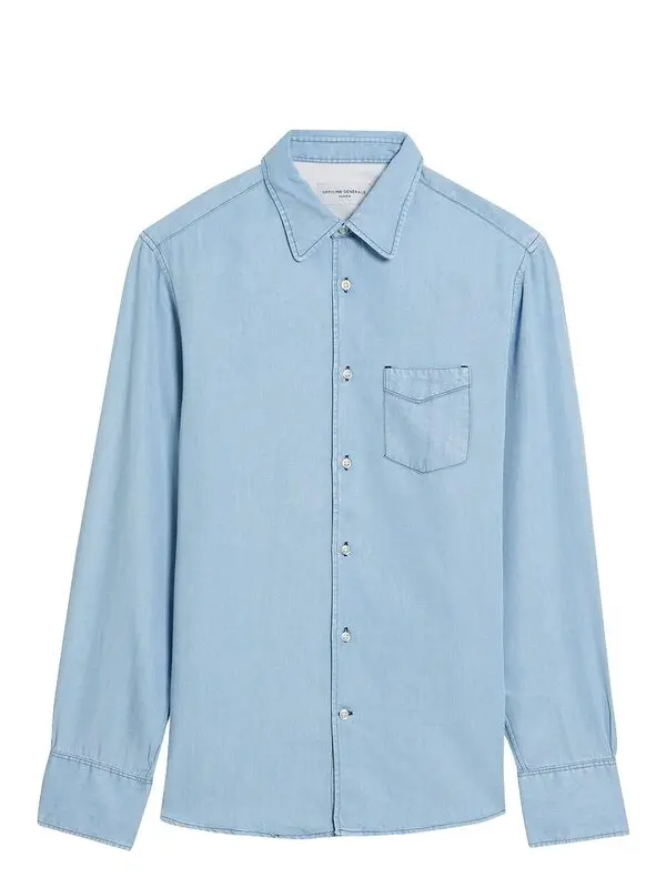 Officine Générale Benoit Lyocell Shirt - Light Blue