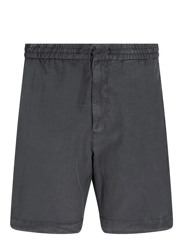 Officine Générale Lyocell, Linen, And Cotton-blend Shorts - Dark Gray