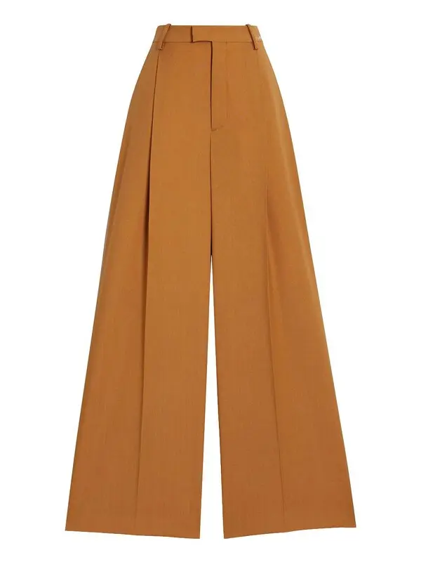 Marni High-rise Wide-leg Wool-blend Pants - Camel