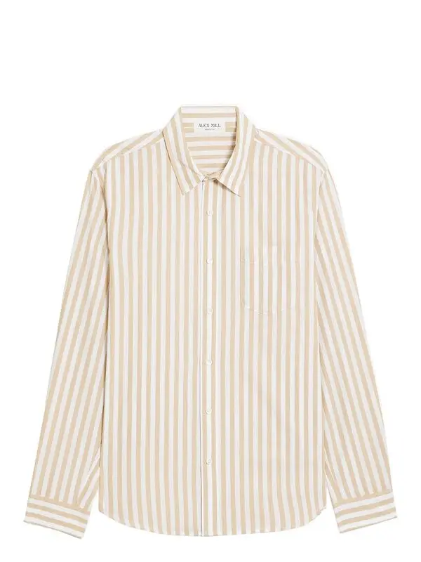 ALEX MILL Mill Striped Cottonpoplin Shirt - Beige
