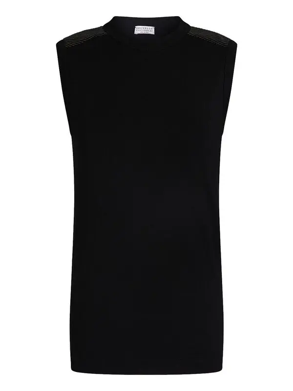 Brunello Cucinelli Bead-embellished Top - Black