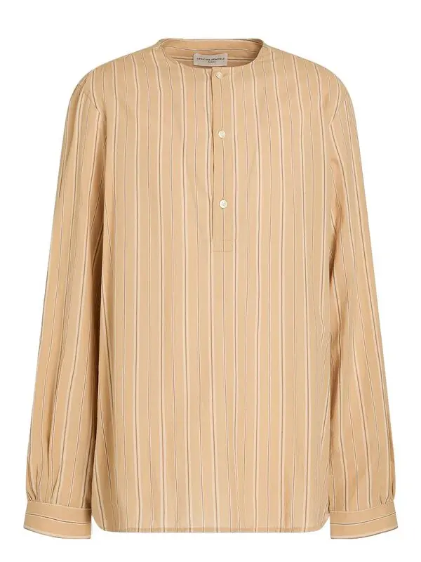Officine Générale Emory Striped Cotton Shirt - Sand