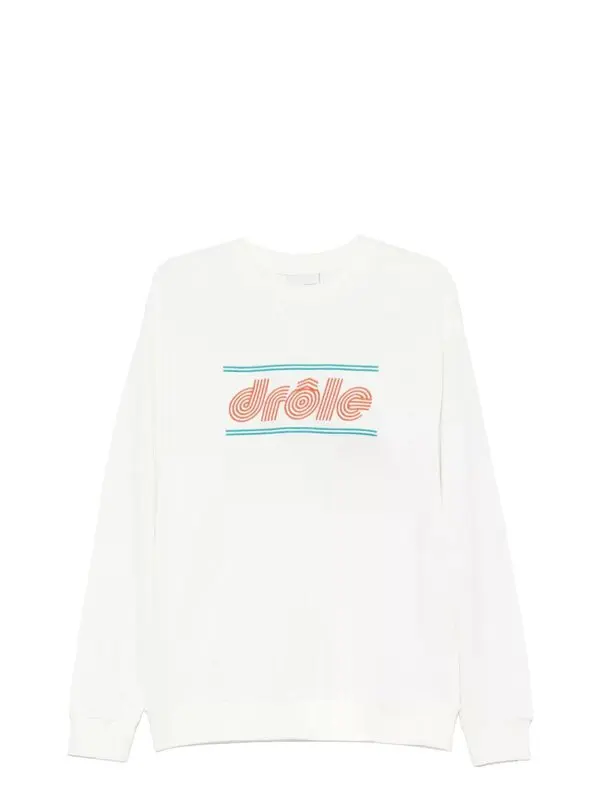 Drole De Monsieur Le Sweatshirt Piqué Tennis Top - White