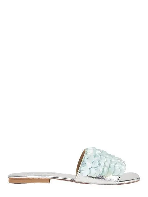 Jeffrey Campbell Fishy Slides - Blue Silver Combo