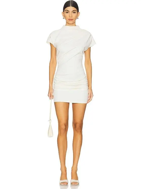 Line & Dot X Archer Draped Mini Dress - Cream