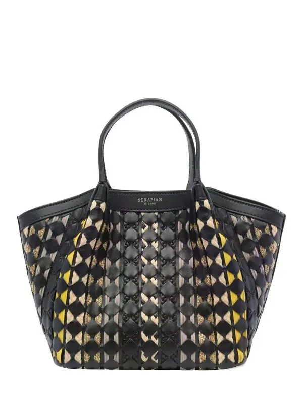 SERAPIAN Mini Mosaico Secret Tote Bag - Black