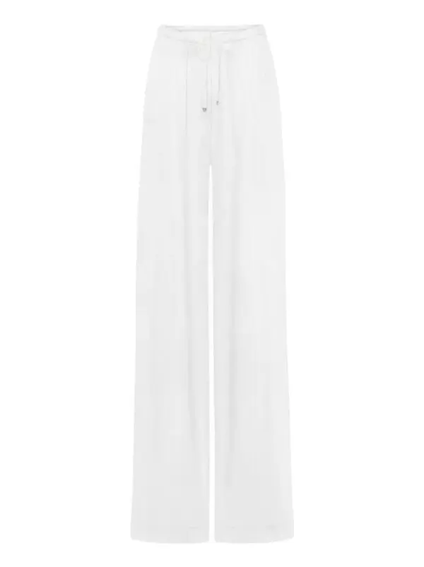 ANNAFOXY High-waisted Palazzo Trousers - White