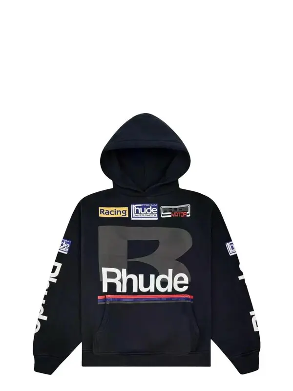 Rhude Petrol Printed Hoodie - Black