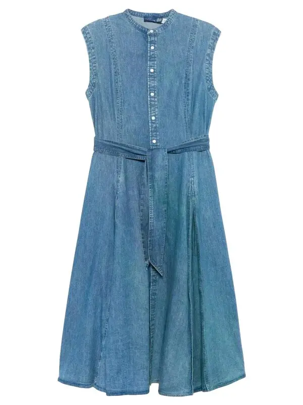 Polo Ralph Lauren Belted Denim Midi Dress - Blue