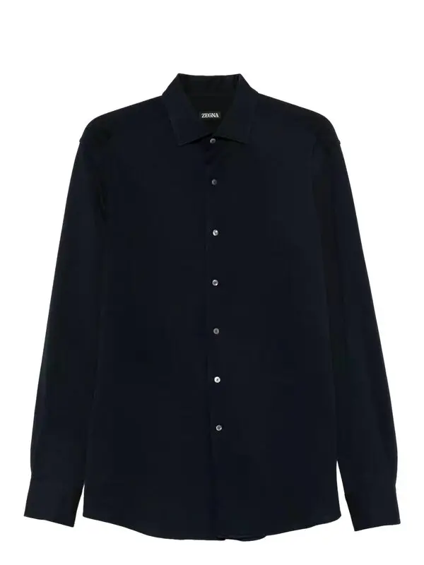Zegna Piqué Shirt - Blue