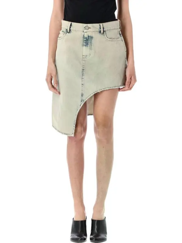 Coperni Asymmetrical Denim Skirt - Grey