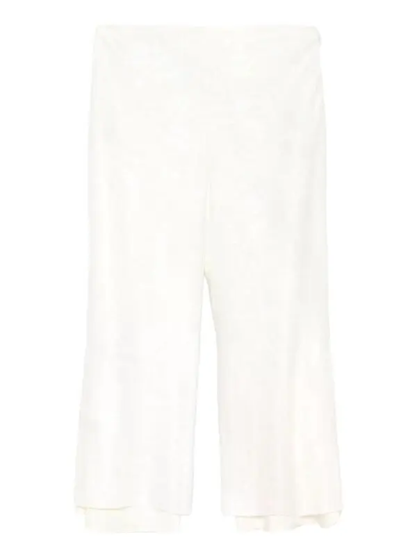 JIL SANDER Flower-jacquard Cropped Trousers - Neutrals