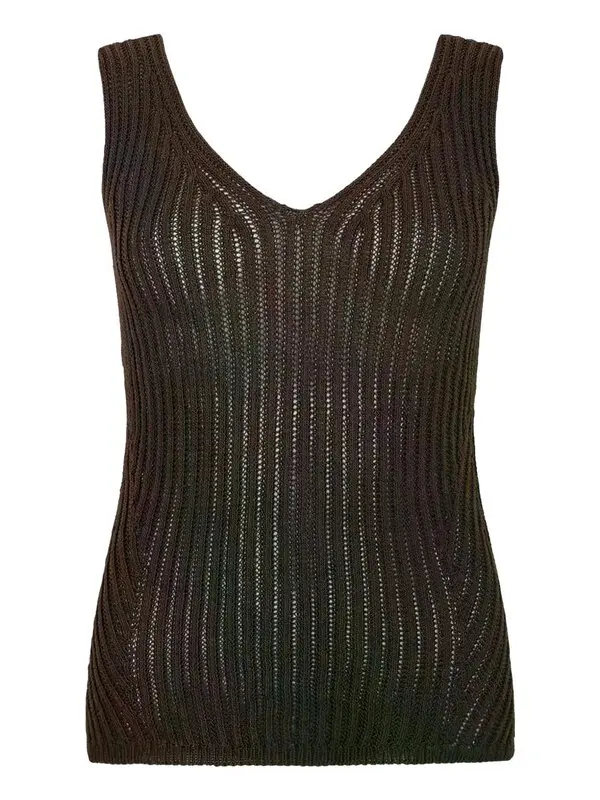 Max Mara Ribbed Knit Top - Brown