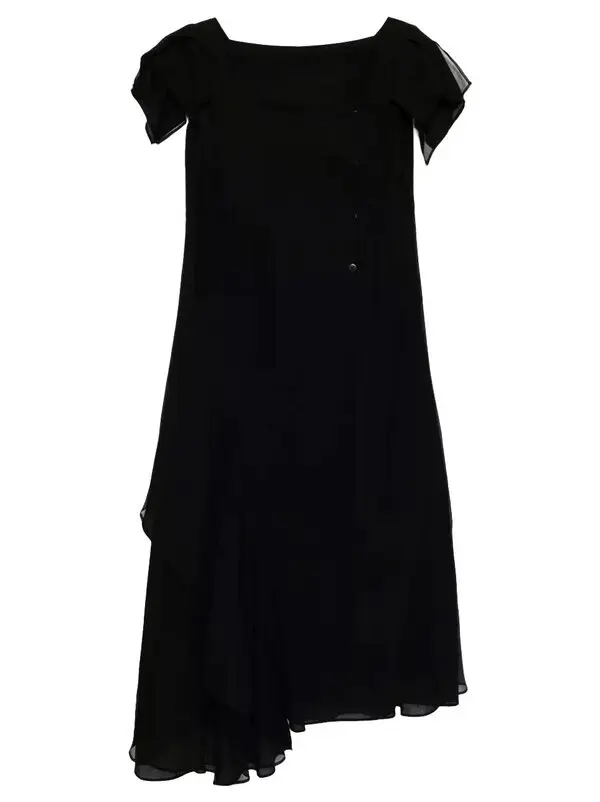 Yohji Yamamoto Draped Square-neck Dress - Black