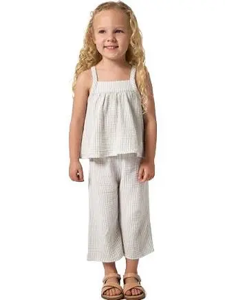 MODERN MOMENTS™ BY GERBER Top And Cropped Pants Set - Blue Stripe