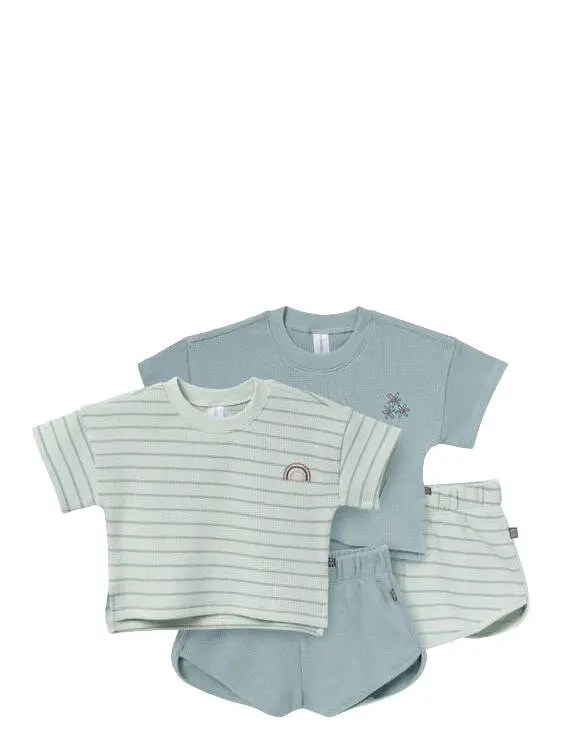 MODERN MOMENTS™ BY GERBER Drop Shoulder Top And Shorts Set - Lt Sky Stripe