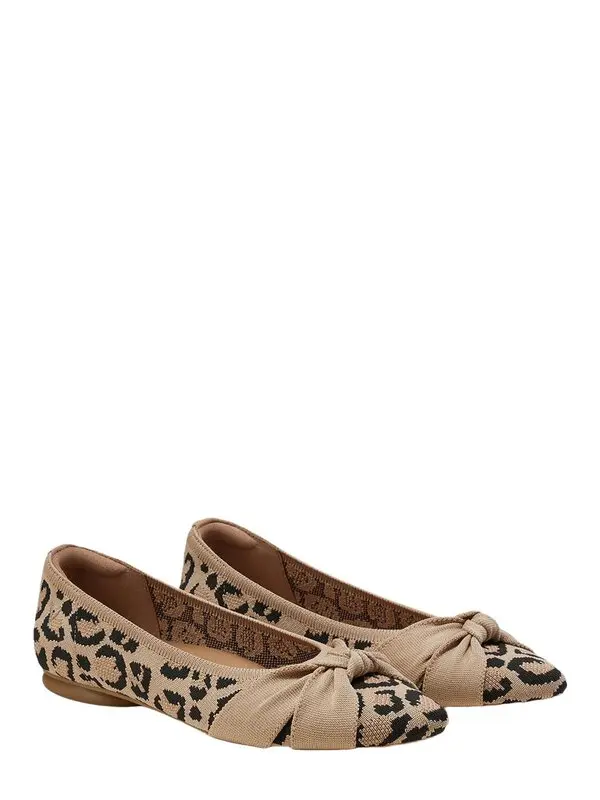 Vivaia Toe Knotted Flats - Dark Leopard