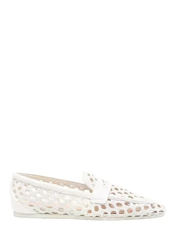STUART WEITZMAN Woven Loafers - White