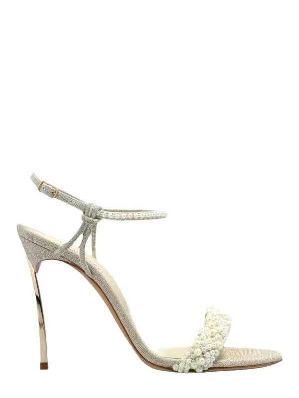 Casadei 100mm Pearlsway Blade Sandals - Neutrals