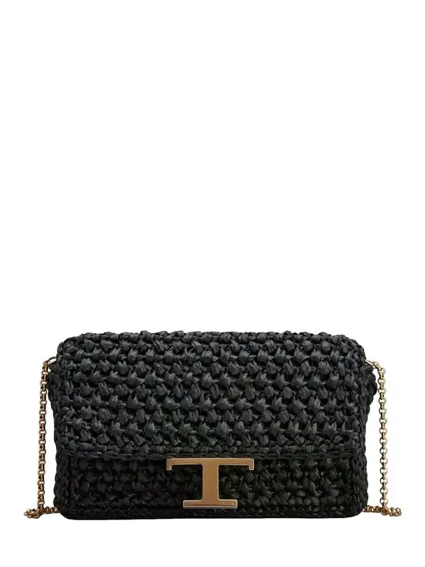 TOD'S Logo-plaque Crossbody Bag - Black