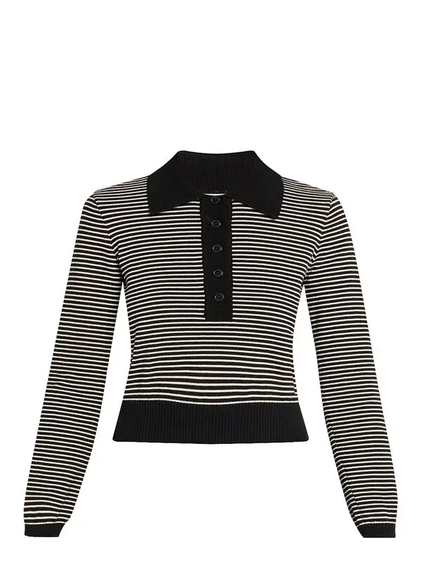 FRAME Striped Cotton Sweater - Black Multi