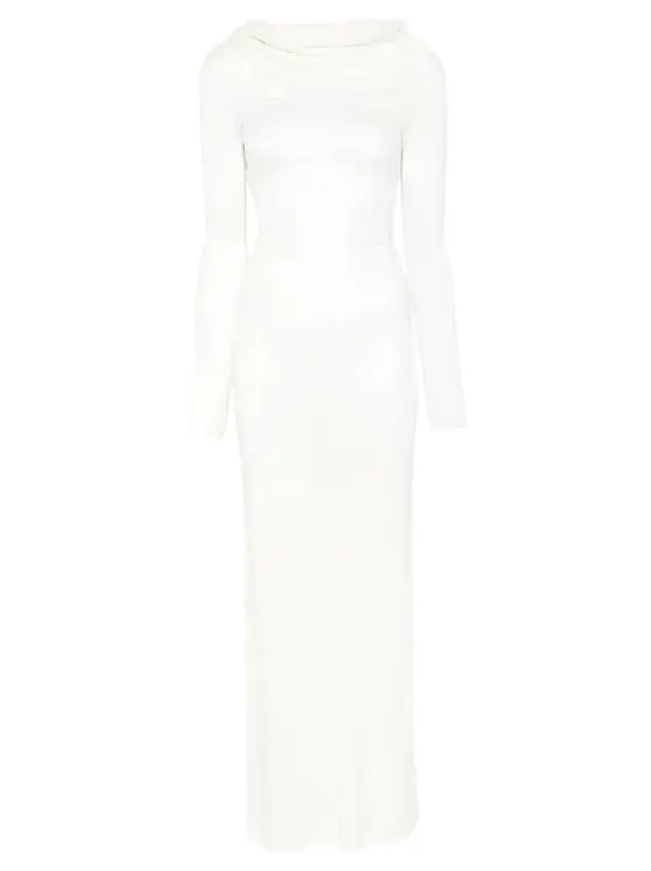 AYA MUSE Fine-knit Maxi Dress - White