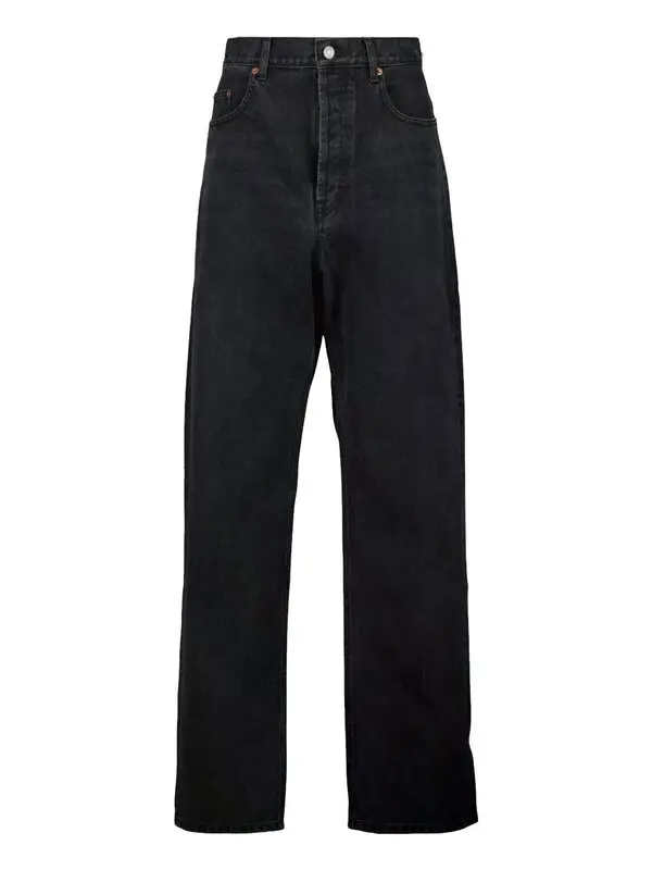 Saint Laurent Cotton Straight Jeans - Black