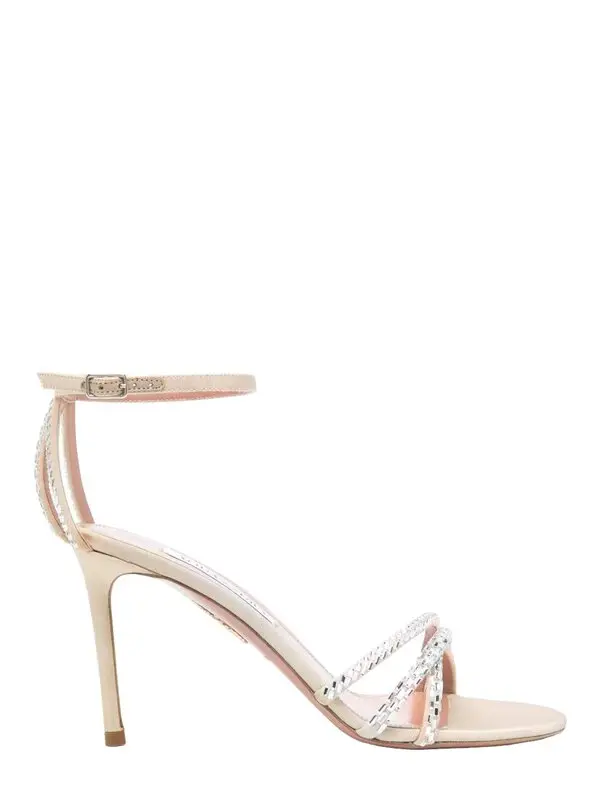 AQUAZZURA 90mm Crystal-embellished Sandals - Neutrals