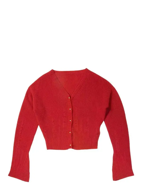 YANGKEHAN Cashmere Cardigan - Red