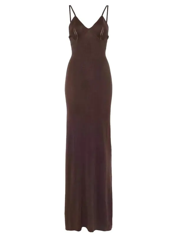 AYA MUSE Knitted Maxi Dress - Brown