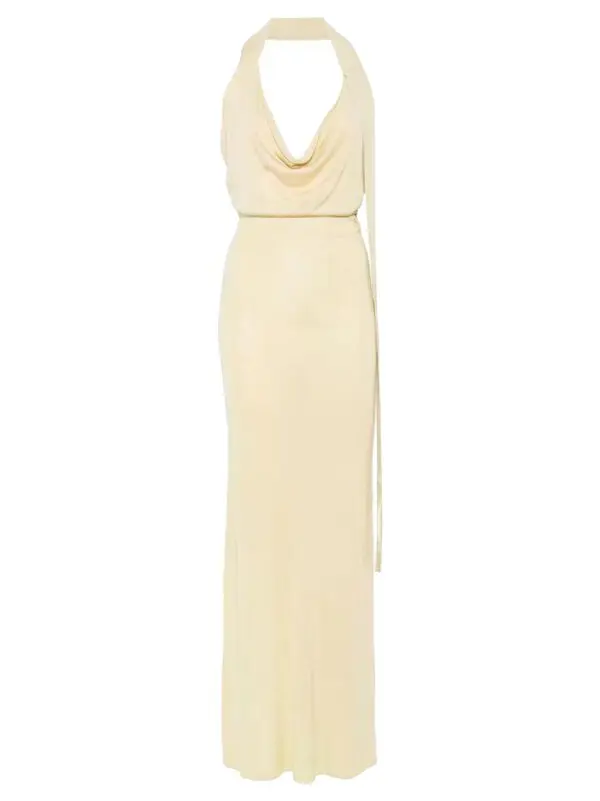 AYA MUSE Fine-knit Maxi Dress - Yellow