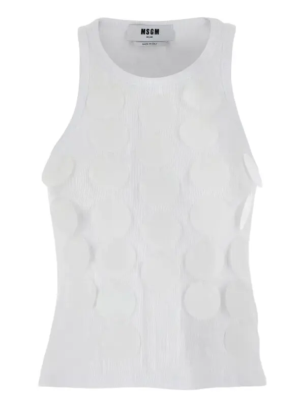 MSGM Chainmail-effect Tank Top - White