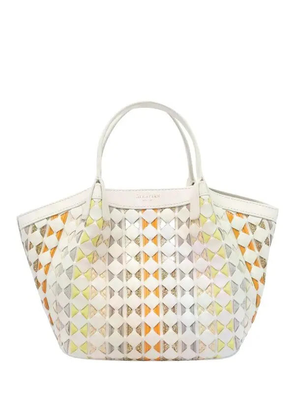 SERAPIAN Mini Mosaico Secret Tote Bag - White