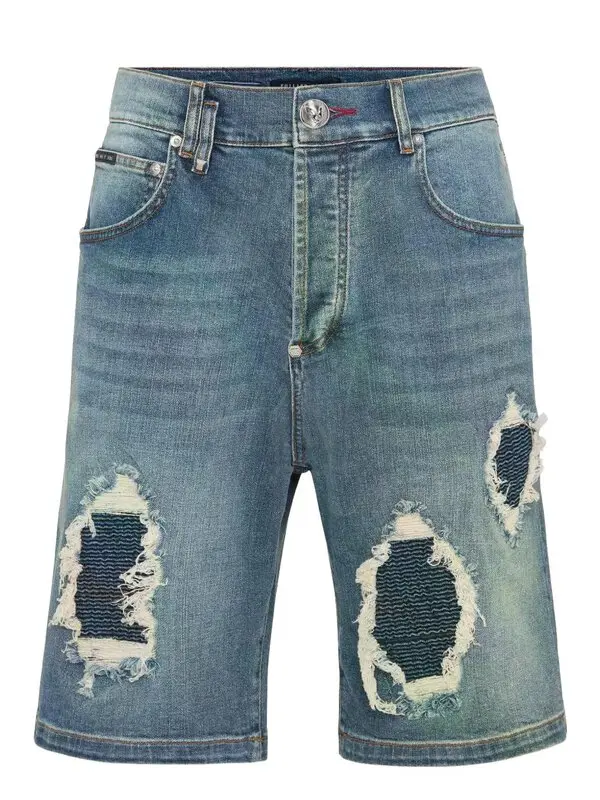 Philipp Plein Formentera Denim Shorts - Blue