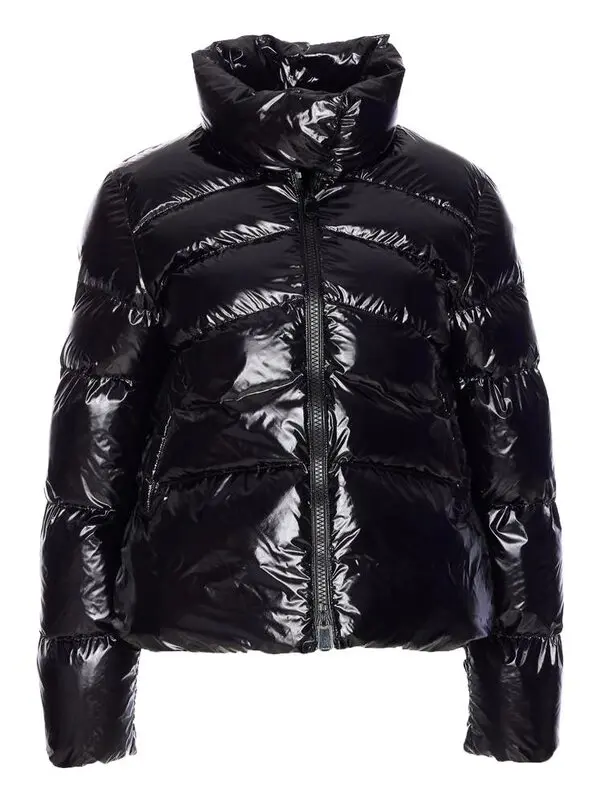 Pinko Micro Down Jacket With High Neck - Black