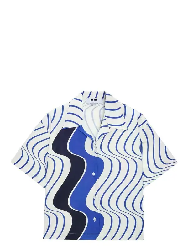 MSGM Wave-print Shirt - White