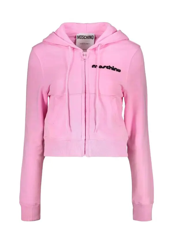Moschino Cotton Zip-up Hoodie - Pink