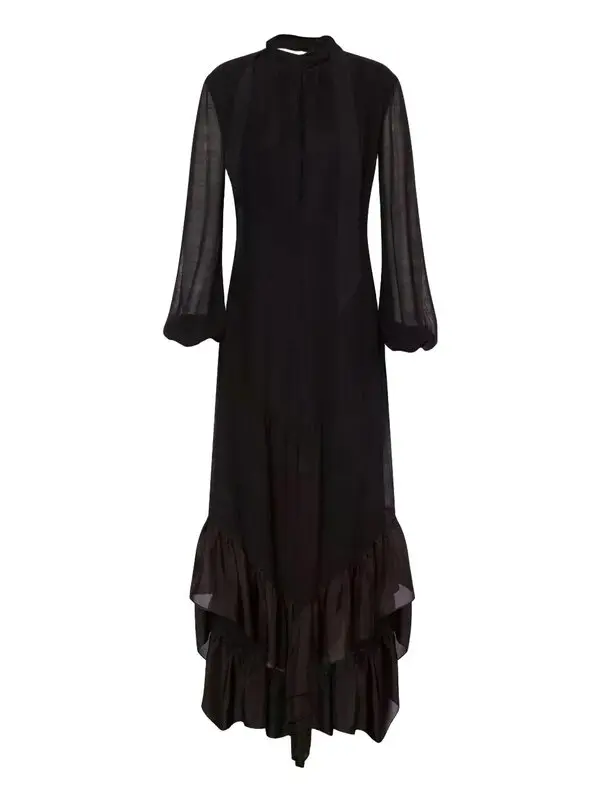 Philosophy Di Lorenzo Serafini Ruffle-detail Maxi Dress - Black