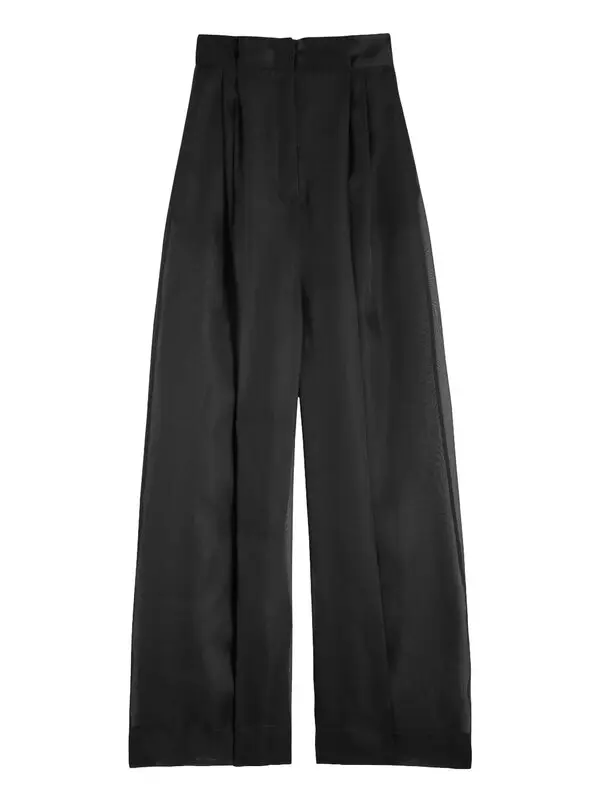 A.W.A.K.E. Mode Wide-leg Organza Trousers - Black