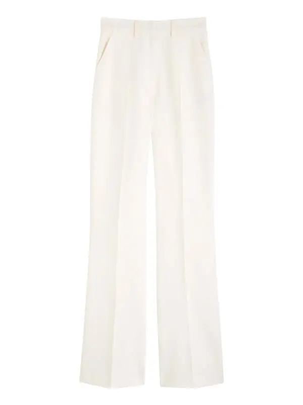 David Koma Flared Straight-leg Stretch-wool Trousers - Off White