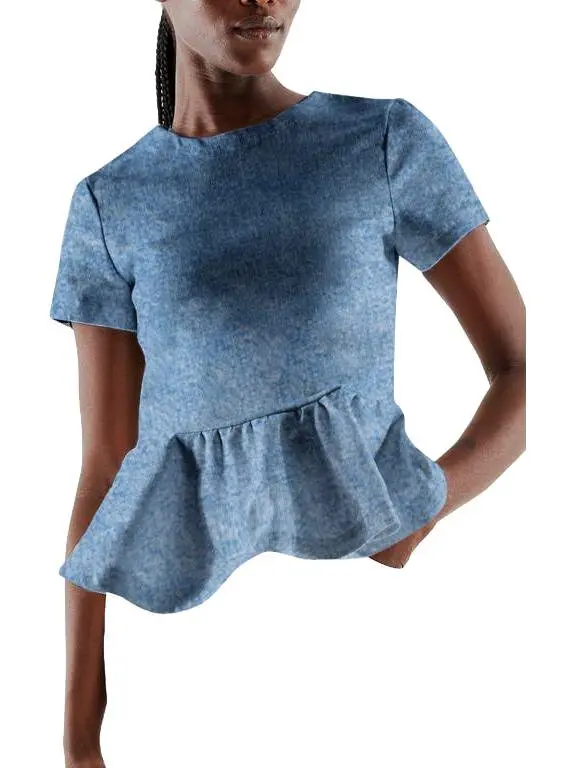 AS By DF Dominga Peplum Top - Denim