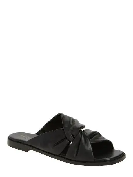 CECELIA NEW YORK Idea Leather Slide Sandal - Black