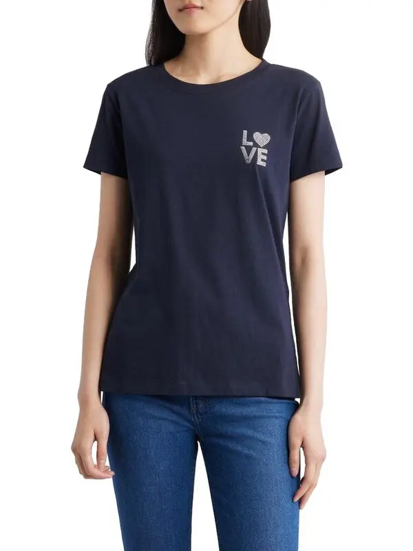Hugo Boss Crystal Cotton T-shirt - Sky Captain