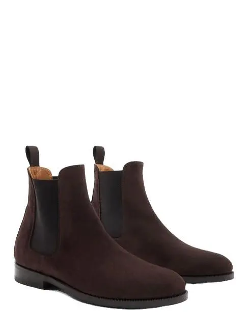 SCAROSSO Elena Chelsea Boots - Brown - Suede