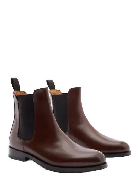 SCAROSSO Elena Chelsea Boots - Light Brown - Calf