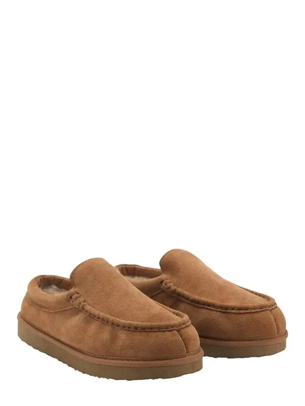 Mango Suede Clogs With Faux Shearling Lining - Brown
